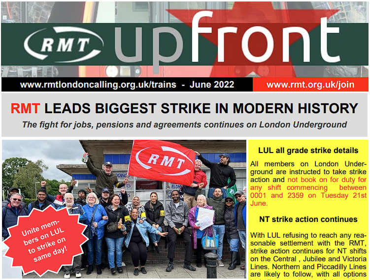 RMT Upfront June 2022 - RMT leads biggest strike in modern rail history ...