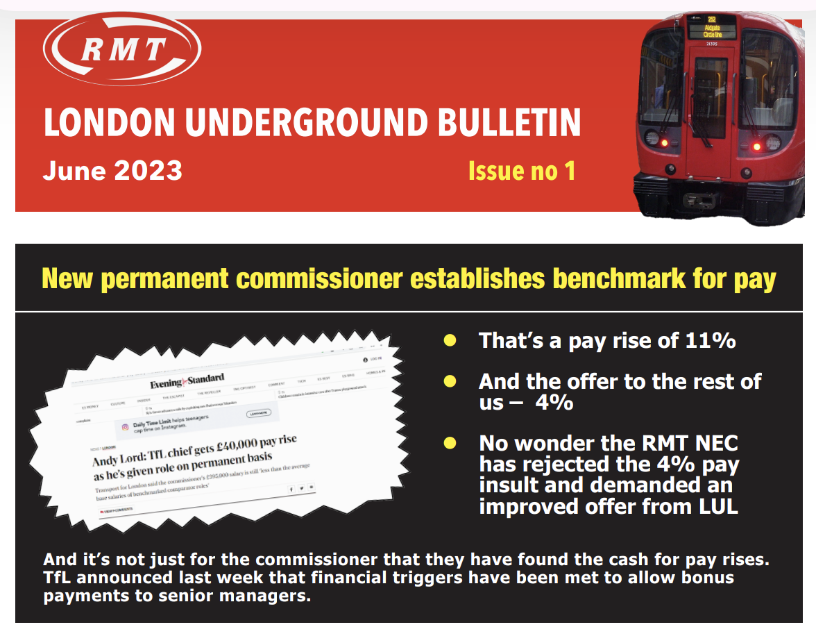 London Underground bulletin - June 2023 | RMT London Calling